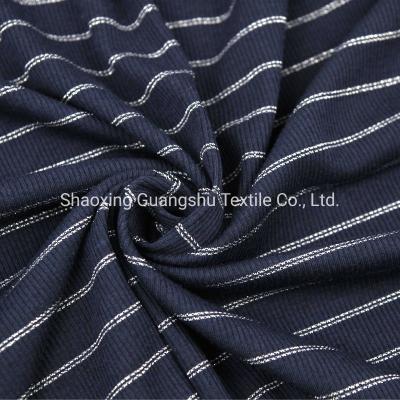 China 2x2 Sliver Knitted Spandex Rib Fabric 210GSM 125cm for Dress Garment for sale