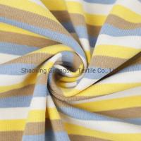 China 32s 1x1 Cotton Spandex Brushed Knitted Rib Fabric 260GSM 170cm for sale