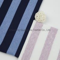 China 40s Odel Cotton Spandex Yarn Dyed Stripes Knitted Single Jersey Fabric 175GSM 175CM for sale