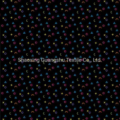 China Geometric Digital Print 1x1 Cotton Spandex Rib Fabric 220GSM 175cm Width for sale