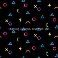 China Geometric Digital Print 1x1 Cotton Spandex Rib Fabric 220GSM 175cm Width for sale