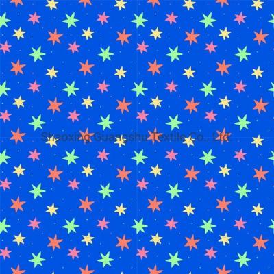 China 30s blue Star Rayon Viscose Spandex Digital Printed Single Jersey Fabric for sale