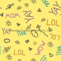 China 30s Yellow Music Rayon Viscose Spandex Digital Printed Single Jersey Fabric 220GSM 165CM for sale