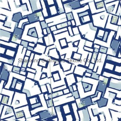 China 30s Blue Imitation Wall Rayon Viscose Spandex Digital Printed Single Jersey Fabric 220GSM 165CM for sale