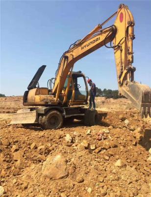 China used hyundai wheel excavator 130w-5/130-5/130 korea wheel excavator with low price wigh good condition for sale