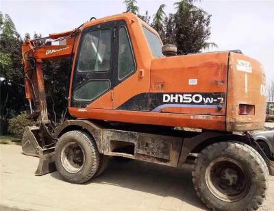 China used wheel excavator dh150wd-7 2012 Korea doosan/daewoo DH130-5/DH150W-7/DH140W-7 used wheel excav for sale