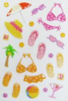 China Beach Custom Logo Japanese Puffy Stickers For Decoration 80 X 120mm Non Toxic for sale