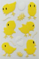 China Luminous Yellow Decorative 3d Stickers For Cards / Girls Stationery Non Toxic for sale
