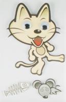 China Funny Reusable Kawaii Cat Stickers , Die Cut Multilayer Custom Paper Stickers for sale