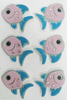 China Handmade Cute Fish Stickers , 3D Dimensional Fuzzy Stickers For Notebook for sale
