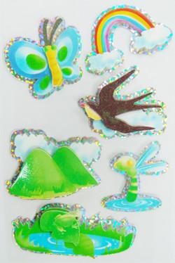 China Custom Printed Hologram Stickers , Paper Layered 3d Holographic Stickers Sheets for sale