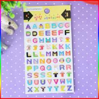 China Childrens Puffy Alphabet Stickers Lovely Bubble Design 90mm X 175mm Size for sale