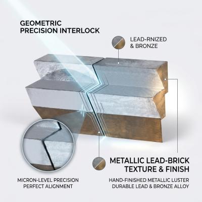 China Portable Temporary Radiation Shielding Lead Bricks with 8-200mm Thickness and Single-Herringbone Interlocking for Quick Assembly for sale