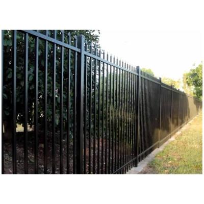 China Galvanized Steel Picket Fence Wrought Black Iron Fence Garden Use for sale