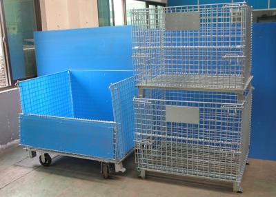 China Steel Wire Mesh Pallet Cage with 800kg Load Capacity Folded for sale