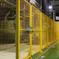 China Yellow and Black Color Robot Safety Fence Square Hole Sliding Door for sale