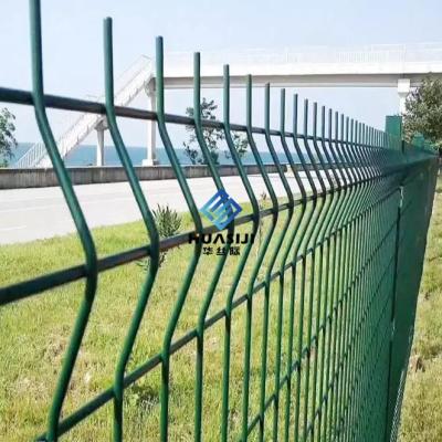 China Metal Welded Wire Mesh 3D Bending Fence Green Black Color for sale