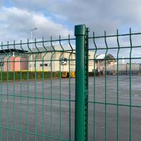 China Welded Wire Mesh 3D Bent Metal Fence PVC Coated With Round Post for sale