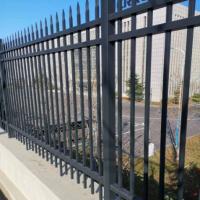 China Outdoor Garden Wrought Iron Fence PVC Coated Galvanized Steel for sale