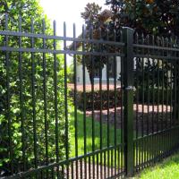 China Curved Top Wrought Iron Fence Outdoor Perimeter Metal Picket Fence for sale