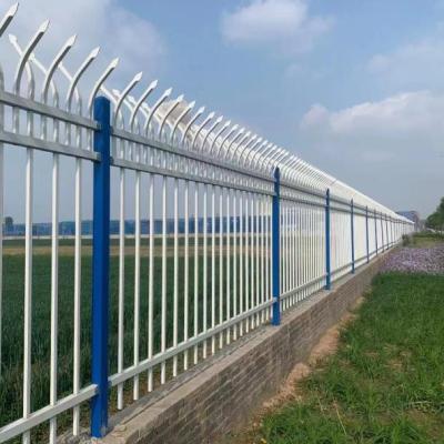 China Black Galvanized 6ft 8ft Wrought Iron Fence Steel Picket Fence Panels for sale