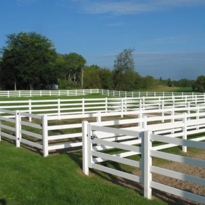 China Factory Protective PVC Ranch Fence Eco Friendly 3 Rail Vinyl Horse Fence for sale
