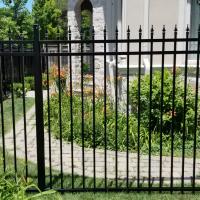 China Tubular Garden Design Wrought Iron Fence Black Steel Picket for sale