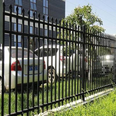 China Durable Black Wrought Iron Fence With Heating And Forging Process For Villas And Gardens for sale