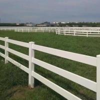 China Height 1.2m 1.5m Ranch Style Vinyl Fencing 3 Rails Horse Farm Fence for sale