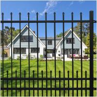 China Powder Coated Black Wrought Iron Fence Point / Spear Top Security Fencing for sale