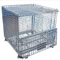 China Industrial Mobility Options And Reinforced Panels Stackable Stillage Cage For Storage And Transport for sale