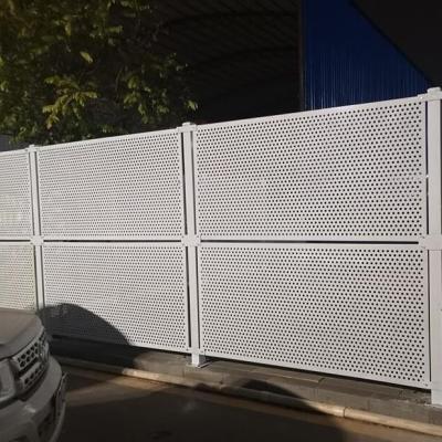 China Workshop Isolation Sheet Warehouse Fence Punching Plate Perforated Metal Fence for sale