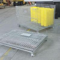 China Galvanized Wire Mesh Pallet Rack Security Cage With PP Plate for sale