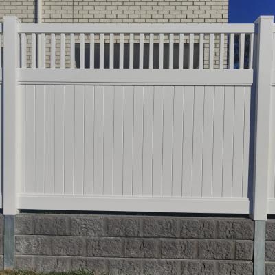 China Flat Cap PVC Plastic Privacy Fence Home Decoration 6ft Height for sale