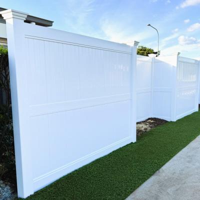 China Outdoor White Black PVC Privacy Fence 6FT H X 8FT W UV Proof Garden Gate Fence for sale