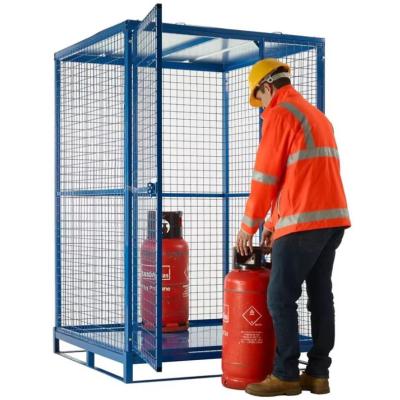 China Large Capacity Metal Grid Gas Propane Bottle Storage Cage Lockers Flammable Gas Cylinder for sale