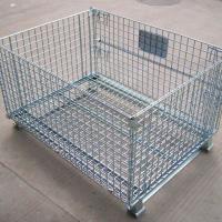 China Storage Pallet Wire Mesh Container Lockable Pallet Cages Transport Box Basket Container for sale