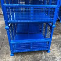 China Industry Bulk Storage Stackable Stillage Cage Folding Galvanized 800x1200 Wire Mesh for sale
