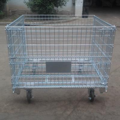 China Heavy Duty Pallet Cage Steel Metal Wire Mesh For Warehouse Storage for sale