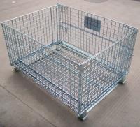 China Galvanized Steel Wire Mesh Pallet Cage Used In Industrial Warehouse for sale
