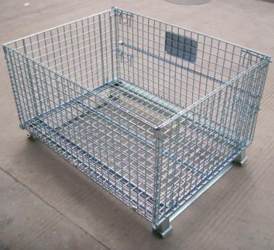 China Galvanized Steel Wire Mesh Pallet Cage Used In Industrial Warehouse for sale