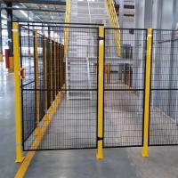China Galvanized Powder Coated Robot Safety Fence High Visibility Yellow Black Modular Barrier System for sale