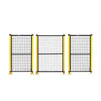 China Galvanized Powder Coated Robot Safety Fence High Visibility Yellow Black Modular Barrier System for sale