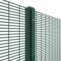 China Galvanized PVC coated 358 anti climbing safety fence high-density transparent mesh guardrail for sale