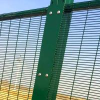 China Galvanized PVC coated 358 anti climbing safety fence high-density transparent mesh guardrail for sale