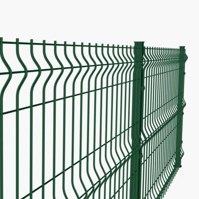 China Strong 3D V Bending Modern Security Fence Powder Coated Steel Frame Square Anti Climb 8FT Panel for Schools Houses Outdoor Use for sale