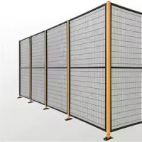 China Hsj Modular Robot Safety Fence EN ISO Compliant Machine Guard Barrier Steel Mesh PC Arc Shield Panel With Hinged Sliding Cantilever Safety Doors & Multi-Grade Security Locks Custom Size Height for sale