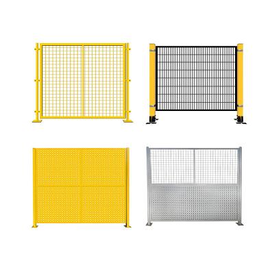 China Hsj Multi-Material Modular Safety Fence Module EN ISO Certified Industrial Robot Guard Barrier Customizable Steel PC Perforated Panel Safety Partition For Automated Workshop Equipment Isolation for sale
