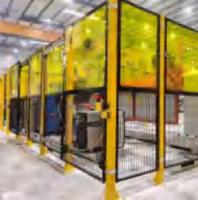 China Hsj Multi-Material Modular Safety Fence Module EN ISO Certified Industrial Robot Guard Barrier Customizable Steel PC Perforated Panel Safety Partition For Automated Workshop Equipment Isolation for sale