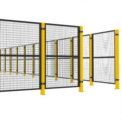 China Hsj Anping Factory Custom Robot Safety Fence Machine Guarding Barrier Steel Mesh Metal Arc Screen Panels Optional Hinged/Folding/Sliding Doors Interlock Safety Switches & Multiple Security Lock Access for sale